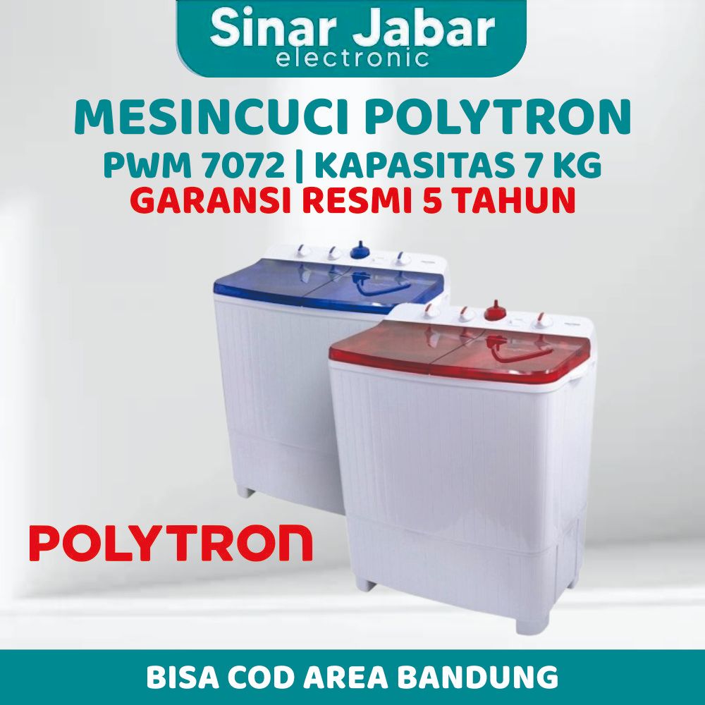 Jual MESIN CUCI POLYTRON PWM 7072 7KG 2 TABUNG PWM7072 7 KG | Shopee ...
