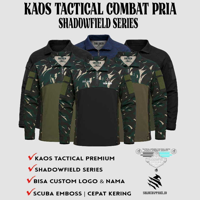 Jual Kaos Tactical Combat Pria – Shadowfield Series | Scuba & Diadora Emboss, Custom Logo ...
