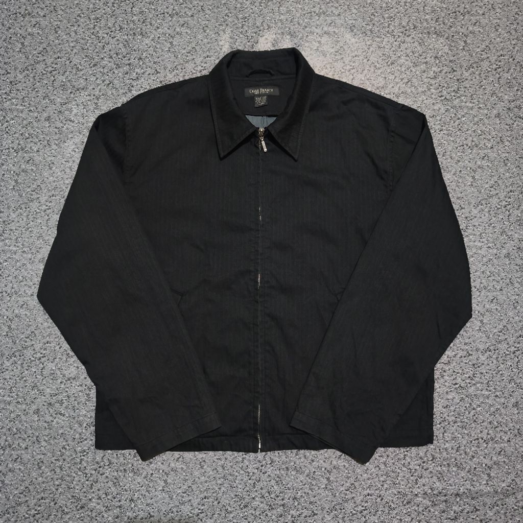 Jual Work Jacket Boxy Vintage Casual Dark Grey Outerwear Canvas Second ...