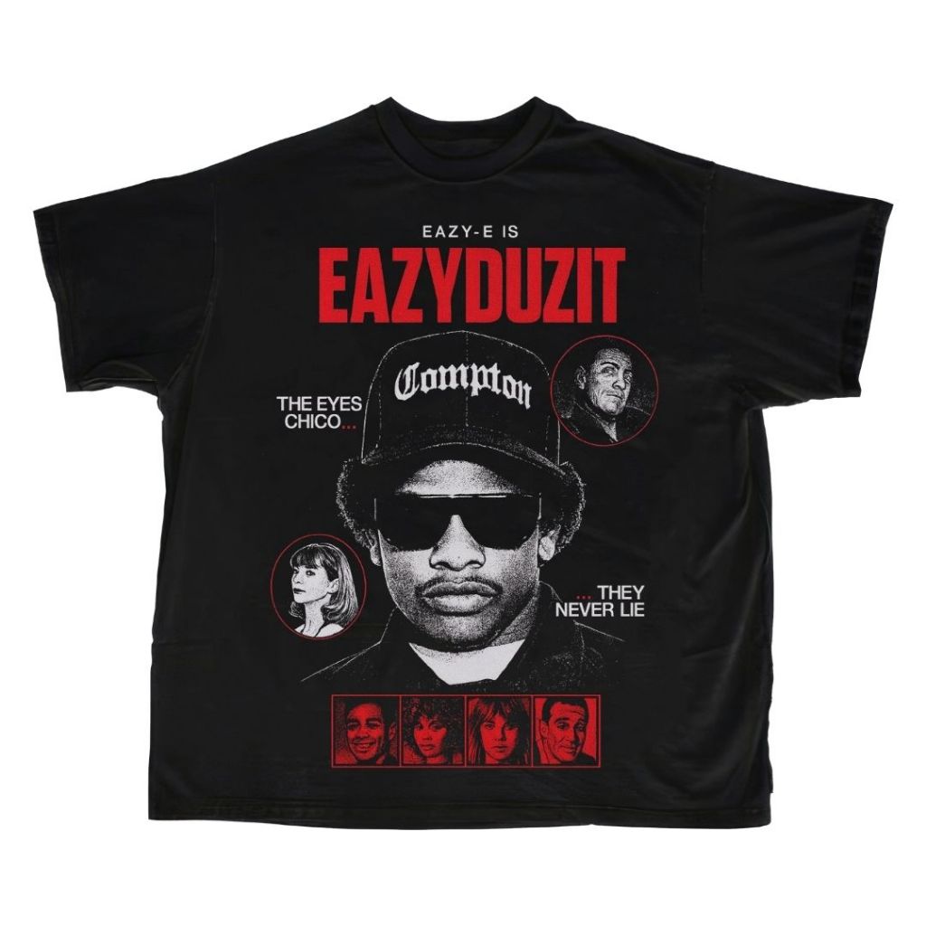 Jual Psycho Crucify "Eazy E" A2 Print Oversized T-Shirt | Black | Kaos ...
