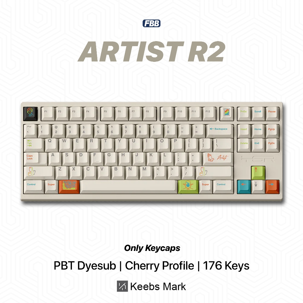 Jual FBB Artist R2 Keycaps PBT Dyesub 176 Keys Cherry Profile ...