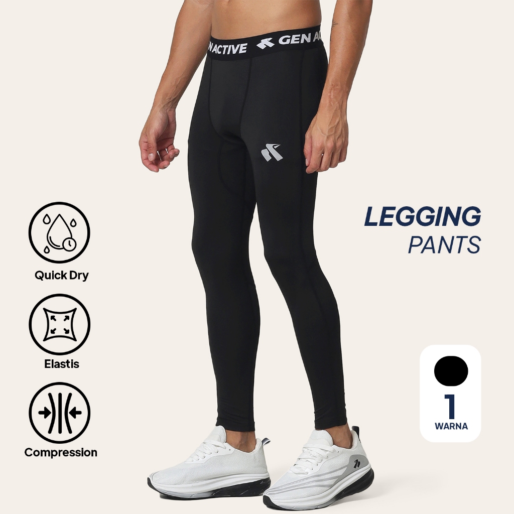 Jual GEN ACTIVE Celana Legging Olahraga Pria Celana Leging Cowok ...