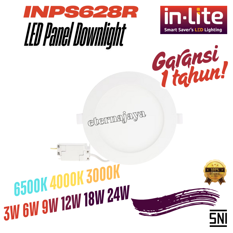 Jual INLITE Lampu Panel Downlight Bulat Inbow LED 3W 6W 9W 12W 18W 24W ...