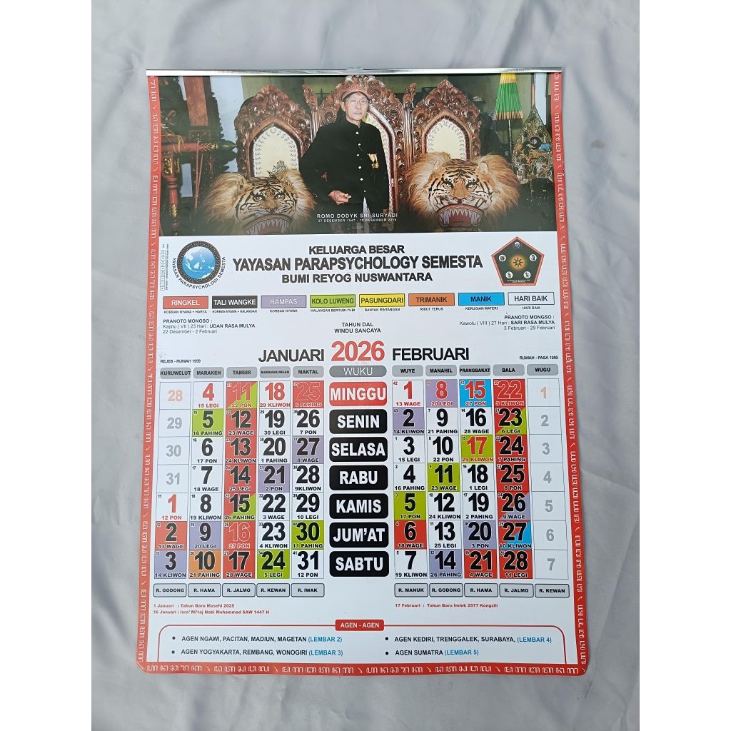 Jual Kalender 2026 : Kalender Jawa 2026 Yayasan Parapsychology Semesta / Kalender Kejawen ...