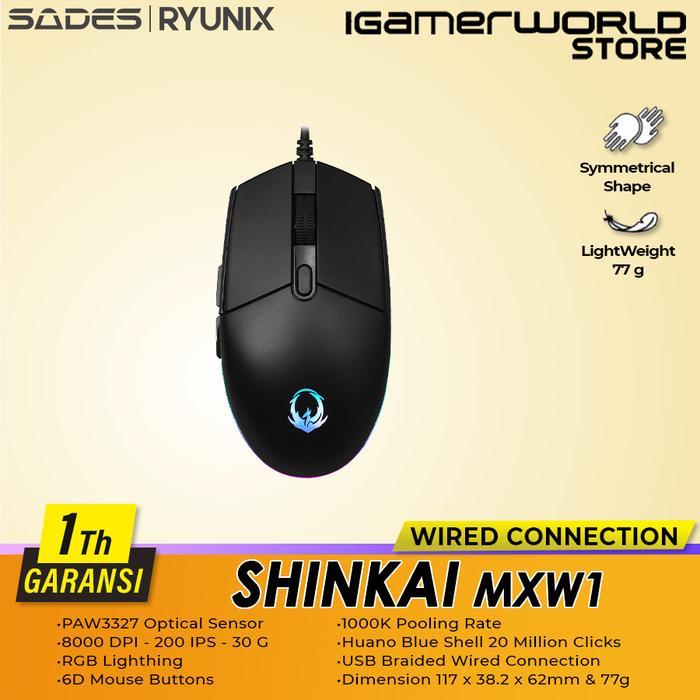 Jual Mouse Gaming Ryunix Shinkai MXW1 RGB PAW3327 Wired USB - Cocok ...