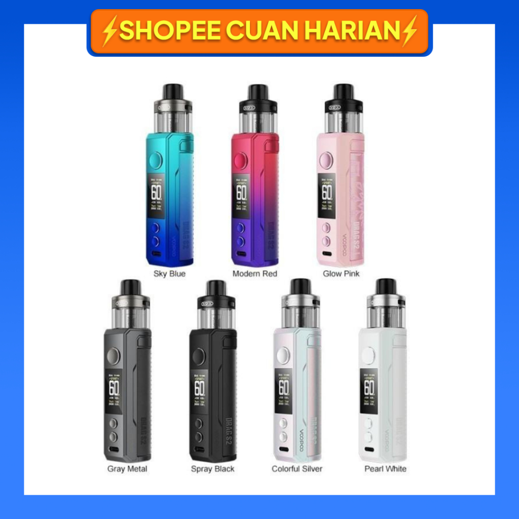 Jual DRAG S2 2500MAH 60W POD MOD KIT DEVICE BY VOOPOO 100% AUTHENTIC ...
