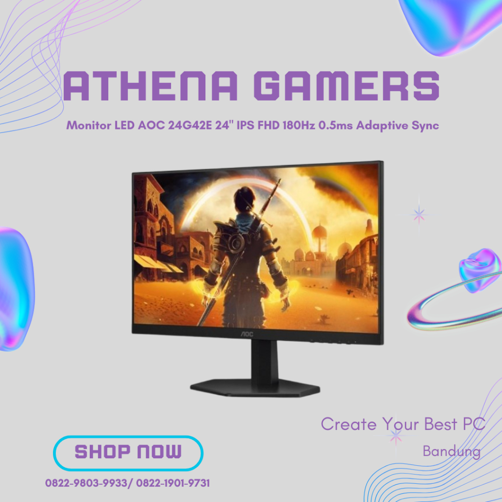 Jual Monitor LED AOC 24G42E 24" IPS FHD 180Hz 0.5ms Adaptive Sync ...