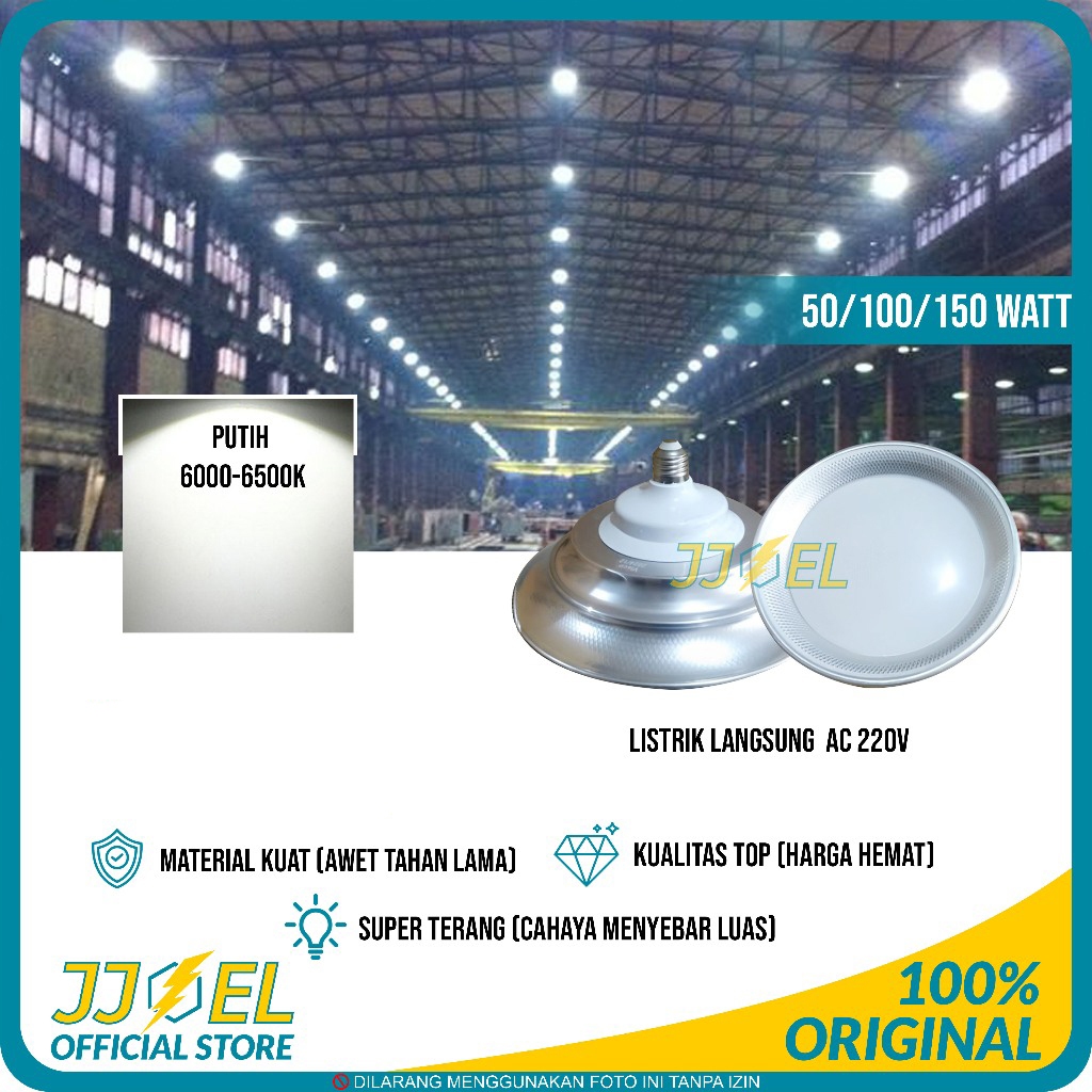 Jual Lampu LED Highbay 50W 100W 150W 200W Fitting E27 - Untuk Lapangan ...