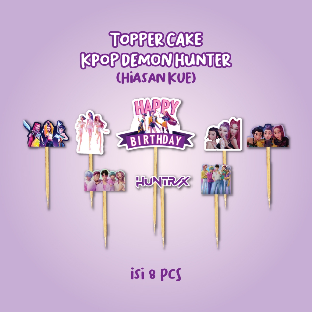 Jual TOPPER CAKE KPOP DEMON HUNTER HIASAN TUSUKAN KUE PAKET DEKORASI ...