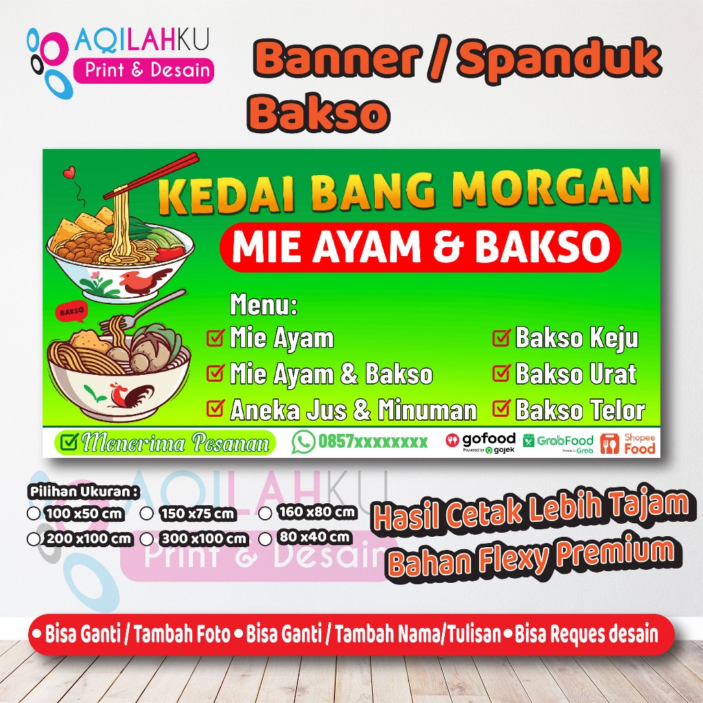 Jual Banner Spanduk Bakso Mie Ayam & Bakso Cuangki | Shopee Indonesia