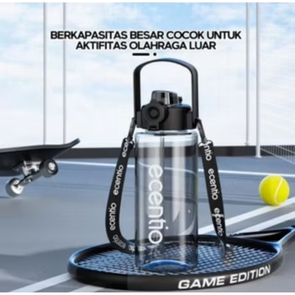 Jual Ecentio Botol Minum 1000ml anti Tumpah + Gantungan Tempat air ...