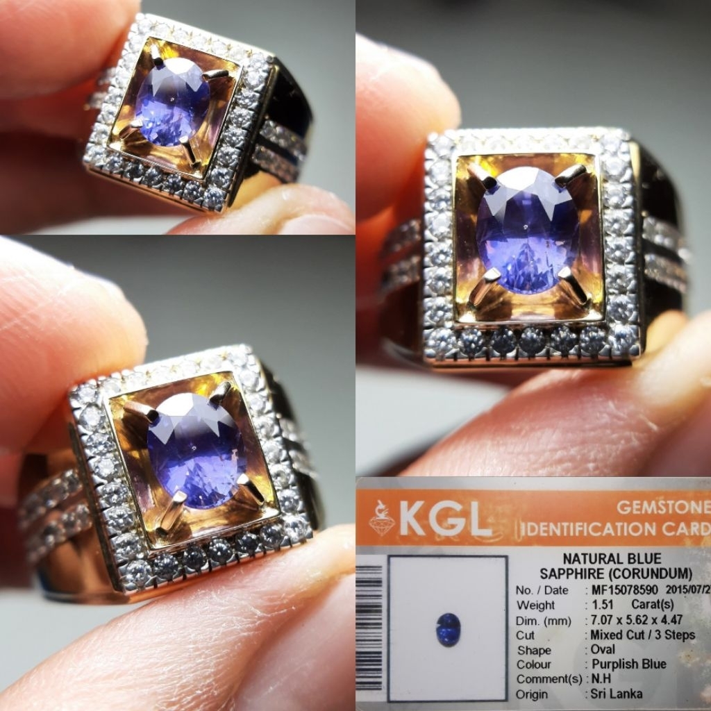 Jual Natural Blue Sapphire Memo KGL Lab Batu Blue Safir Srilanka ...