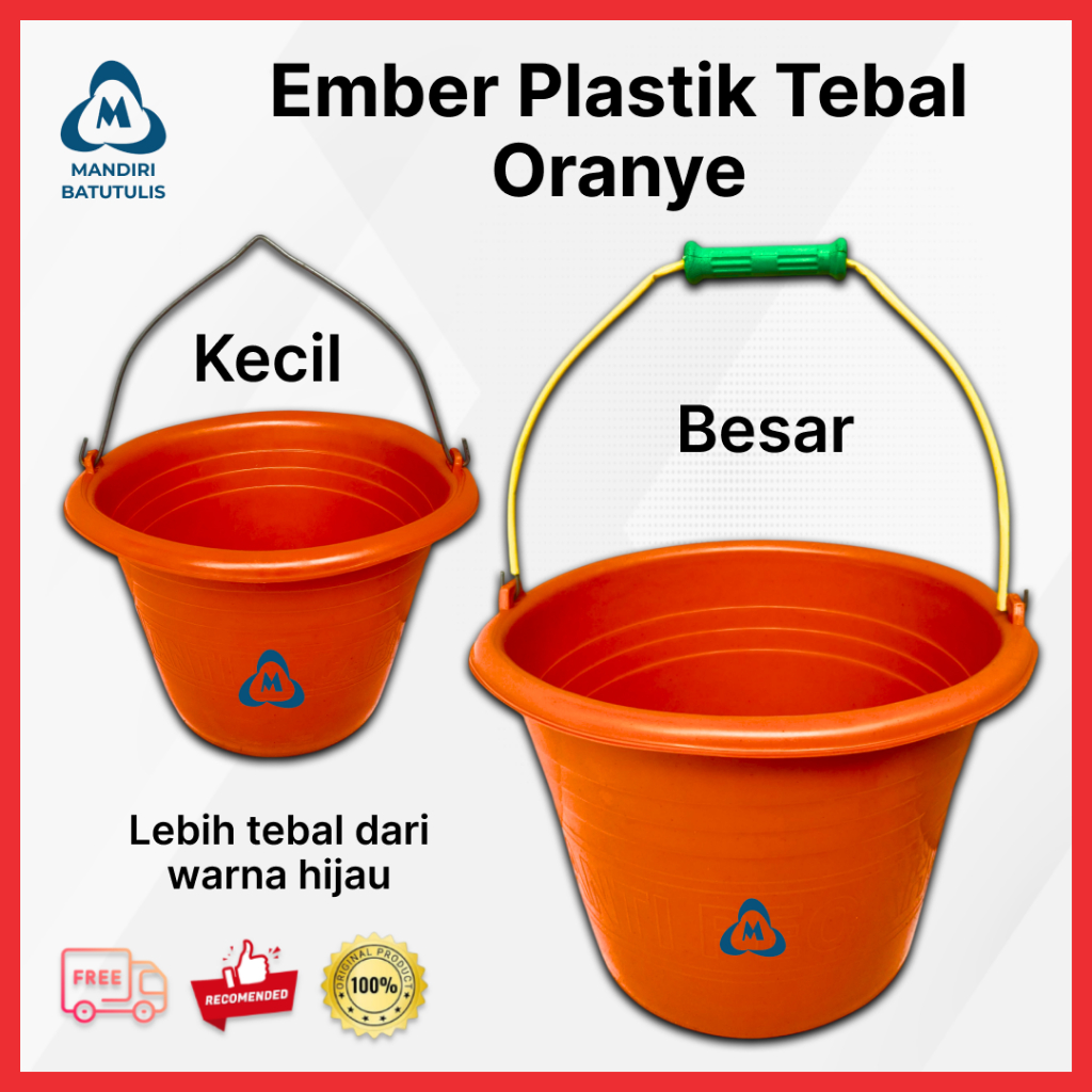 Jual Ember Oren Orange Orens Besar Kecil / Ember Tukang / Ember ...