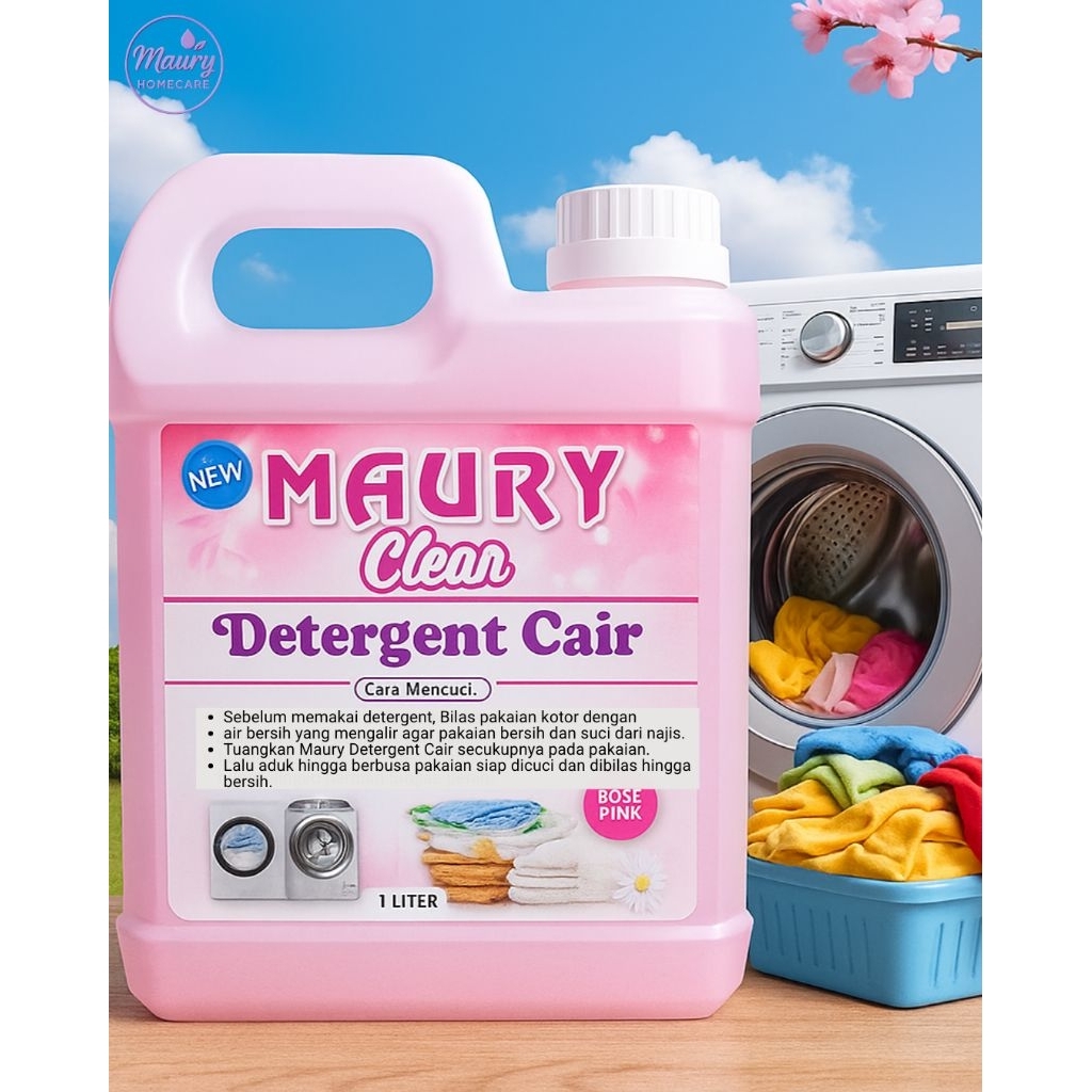Jual Maury Liquid Detergent Laundry Sabun Cuci Baju 1 liter Pink Wish ...