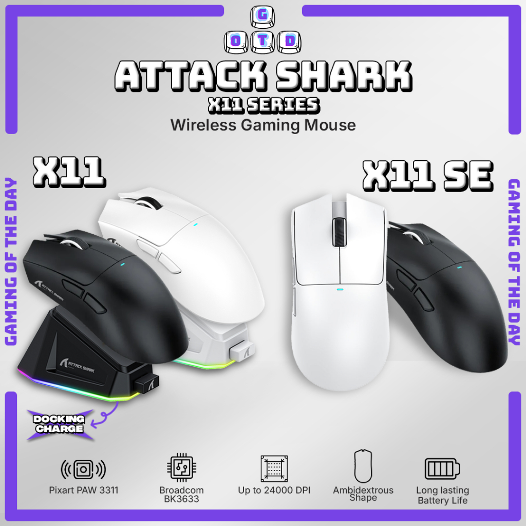 Jual ATTACK SHARK X11 | X11 SE | X11 Ultra Carbon Fiber Dual 8K ...