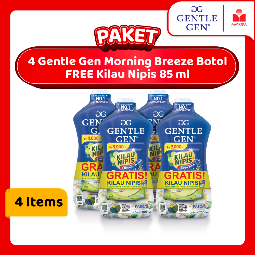 Jual Paket 4 Gentle Gen Morning Breeze Botol | Shopee Indonesia