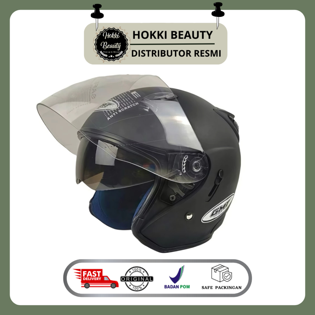 Jual HELM GMT No 1 Helm Half Face GMT Original Double Visor Helm 2 kaca ...