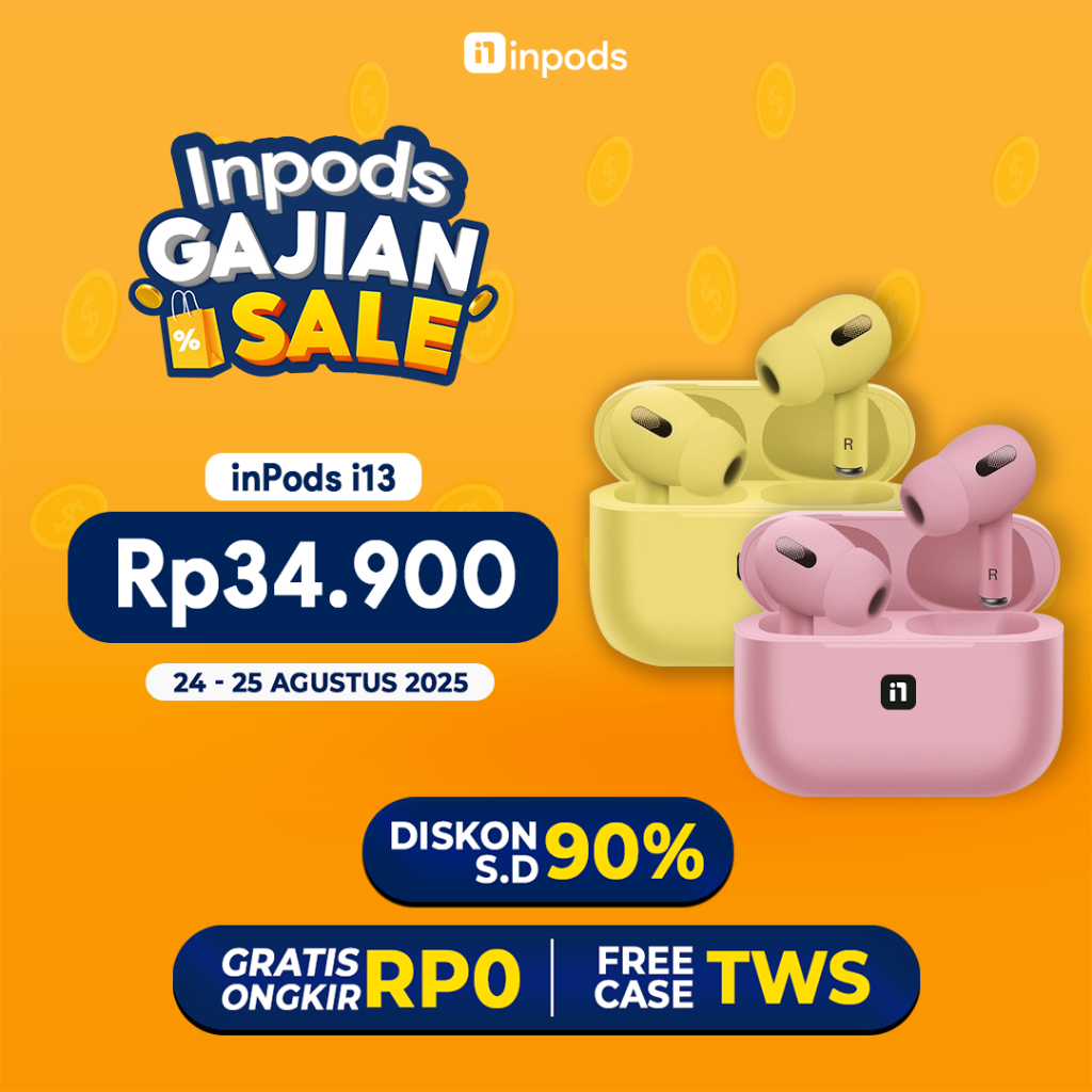 Jual InPods Pro 13 Yellow Macaron Series - TWS i13 Earphone Wireless ...