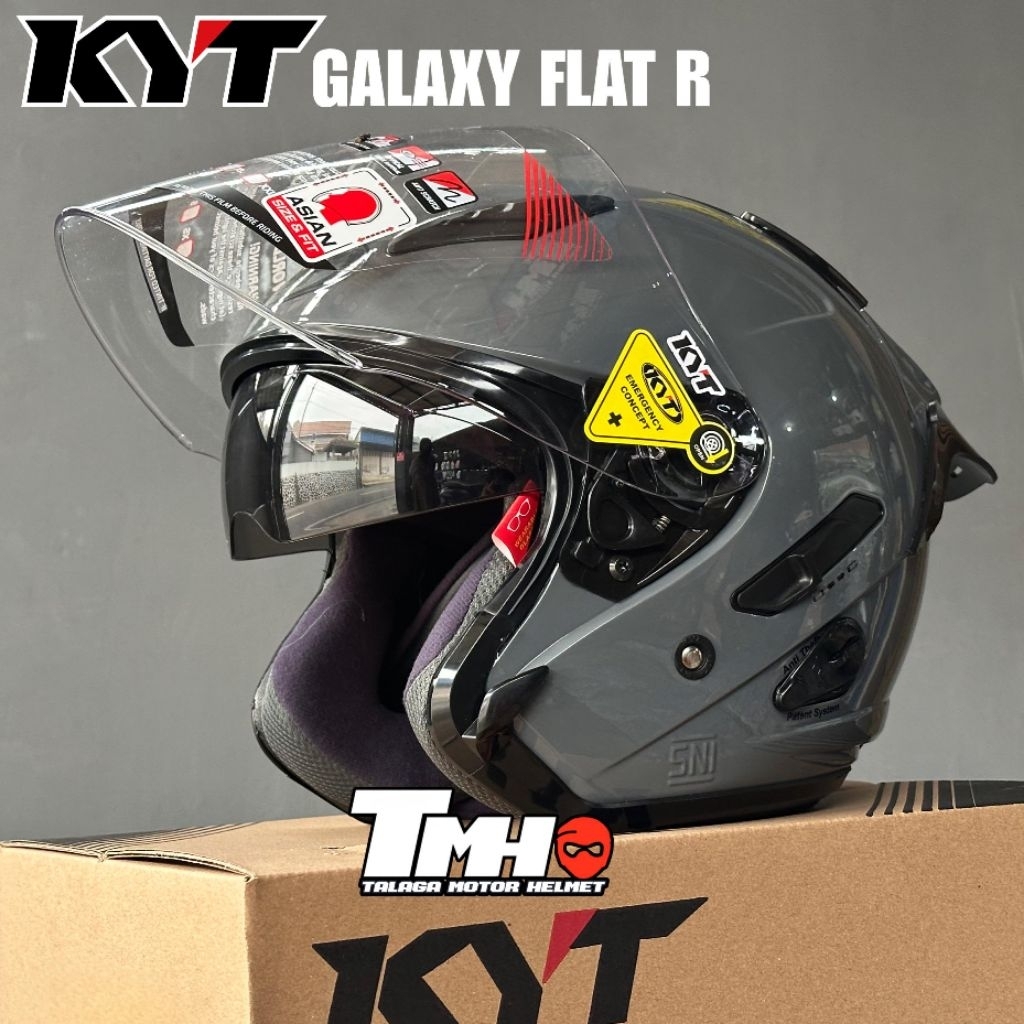 Jual Helm Kyt Doble Visor Galaxy Flat R ori plus spoiler 2d | Shopee ...