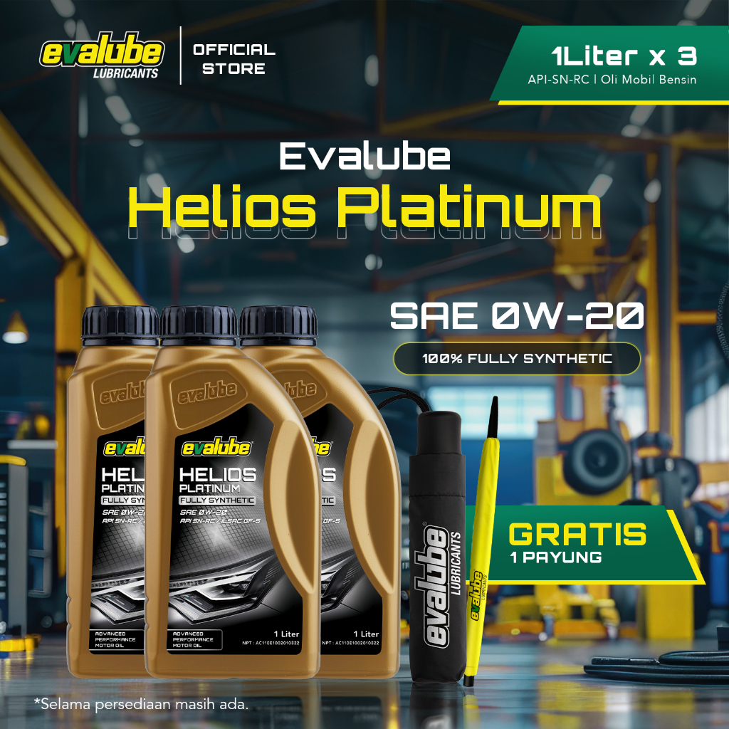 Jual Evalube Oli Mobil HELIOS Platinum Full Synthetic 0W-20 3L (1L X3 ...