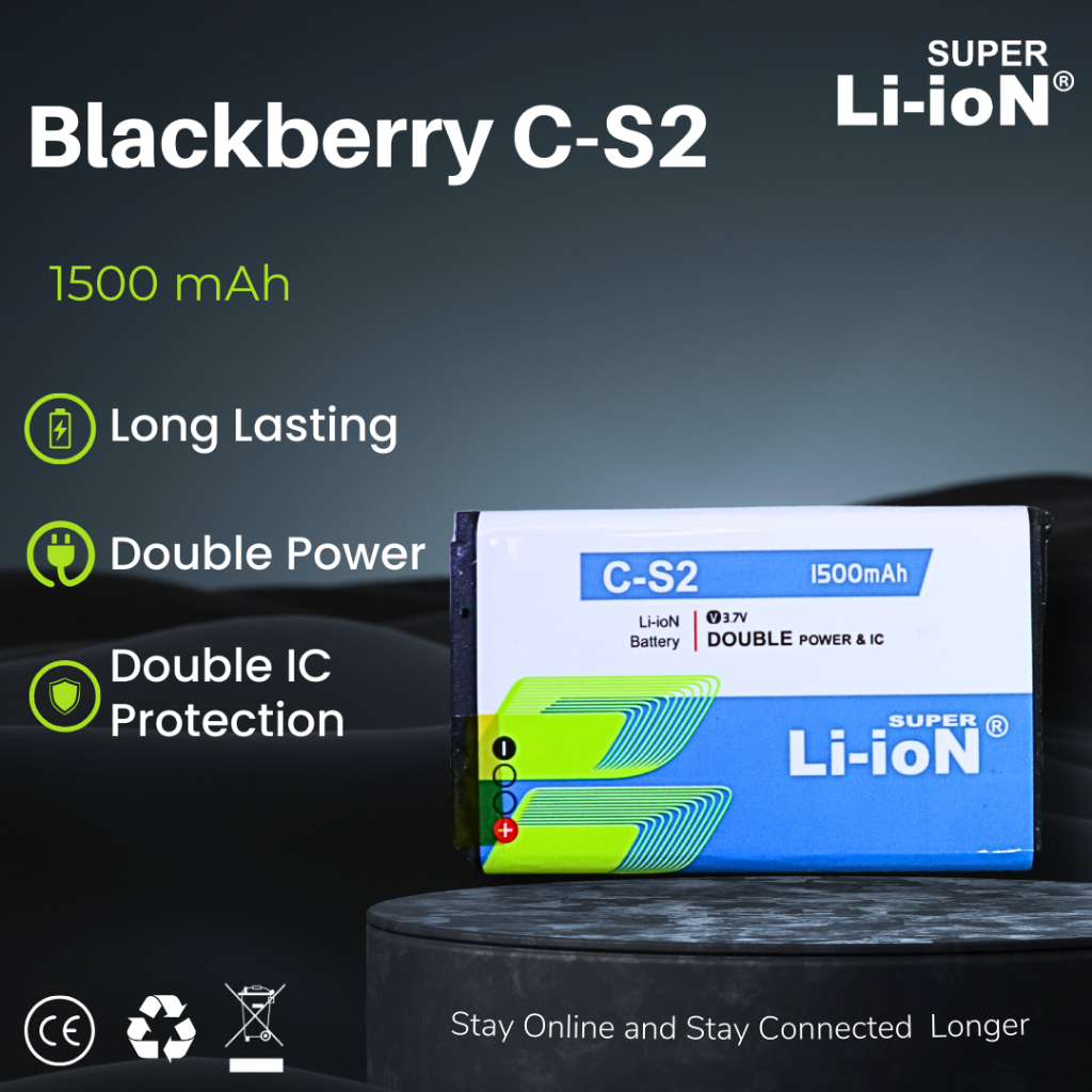 Jual Super Li-ion Double Power BlackBerry C-S2 Battery 1500 mAh 3.7V ...