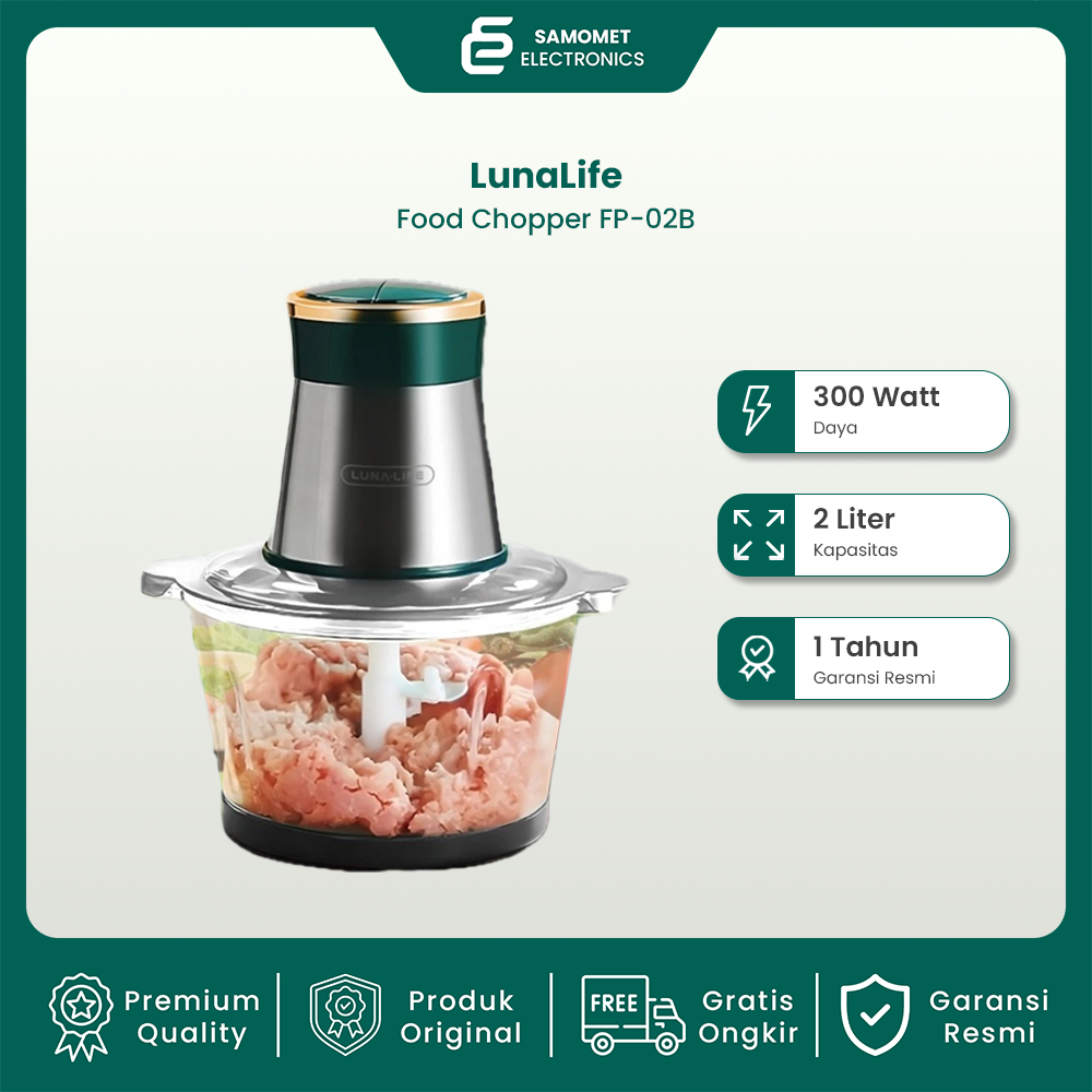 Jual LUNALIFE Blender Chopper FP02B Chopper Kaca 2L Penggiling Daging ...