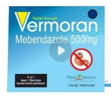 Jual Obat Cacing Vermoran Mebendazole 500mg Tablet Kunyah Dewasa & Anak ...