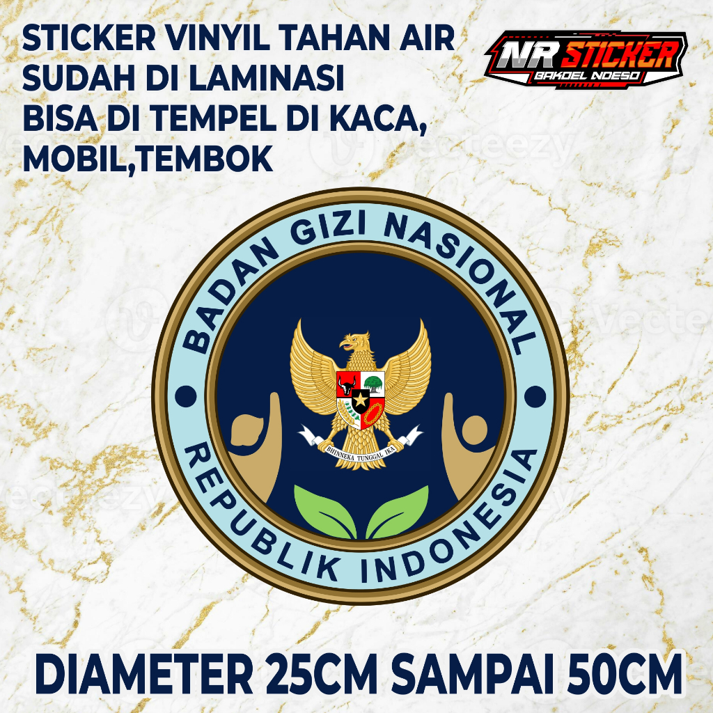 Jual Stiker Sticker Logo Badan Gizi Nasional ukuran Diameter 25-50cm ...