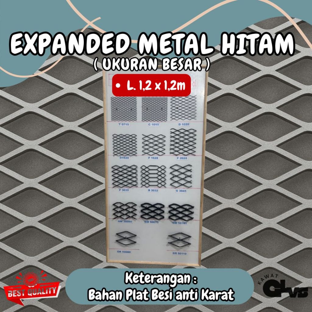 Jual Jaring Besi Baja Expanded Metal anti karat Ukuran 1,2x1,2 meter ...