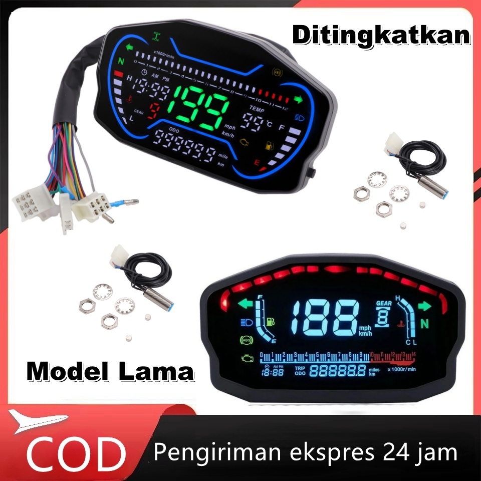 Jual Speedometer LED LCD Universal untuk Motor 1, 2, dan 4 Silinder ...