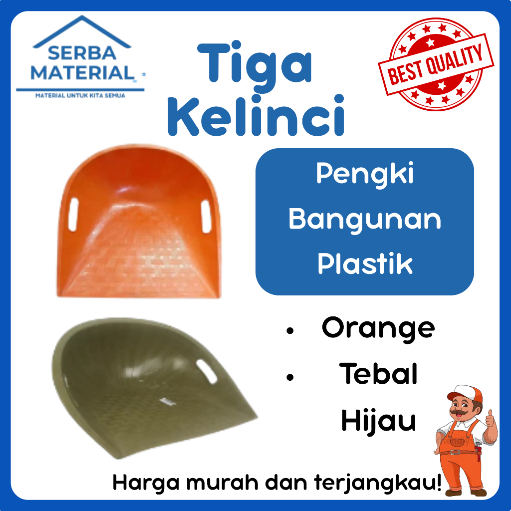Jual TIGA KELINCI - PENGKI BANGUNAN PLASTIK TEBAL - HIJAU & ORANGE (COR ...