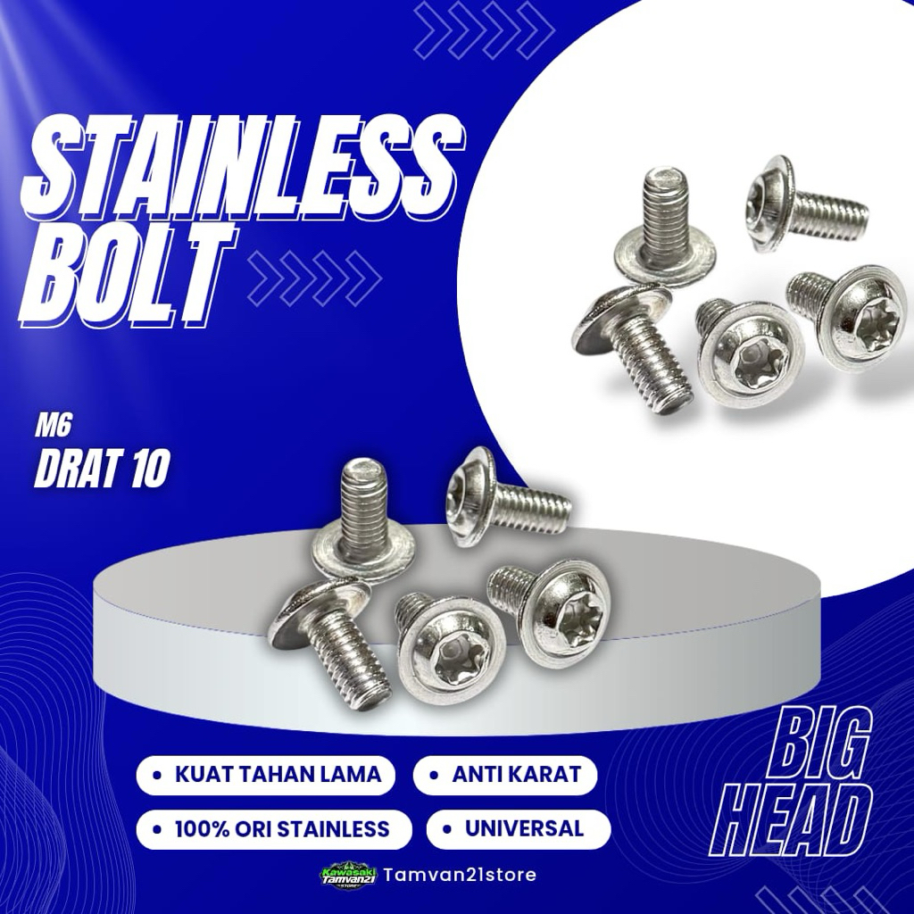 Jual BAUT BODY BAUT SAYAP M6 x 12 M6 x 16 M6 x 20 STAINLESS NEW MODEL BINTANG ORIGINAL | Shopee ...