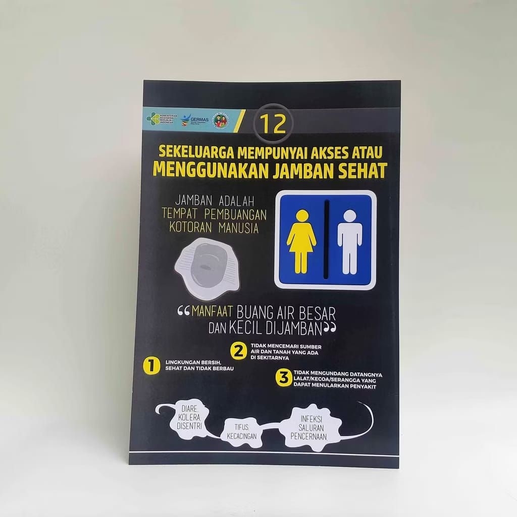 Jual Poster 12 Indikator Keluarga Sehat, Jamban Sehat, Manfaat Jamban ...