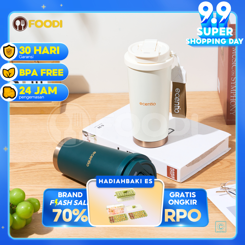 Jual ecentio tumbler minum stainless 316 tahan panas dingin 24 jam tumbler premium quality 530ml ...