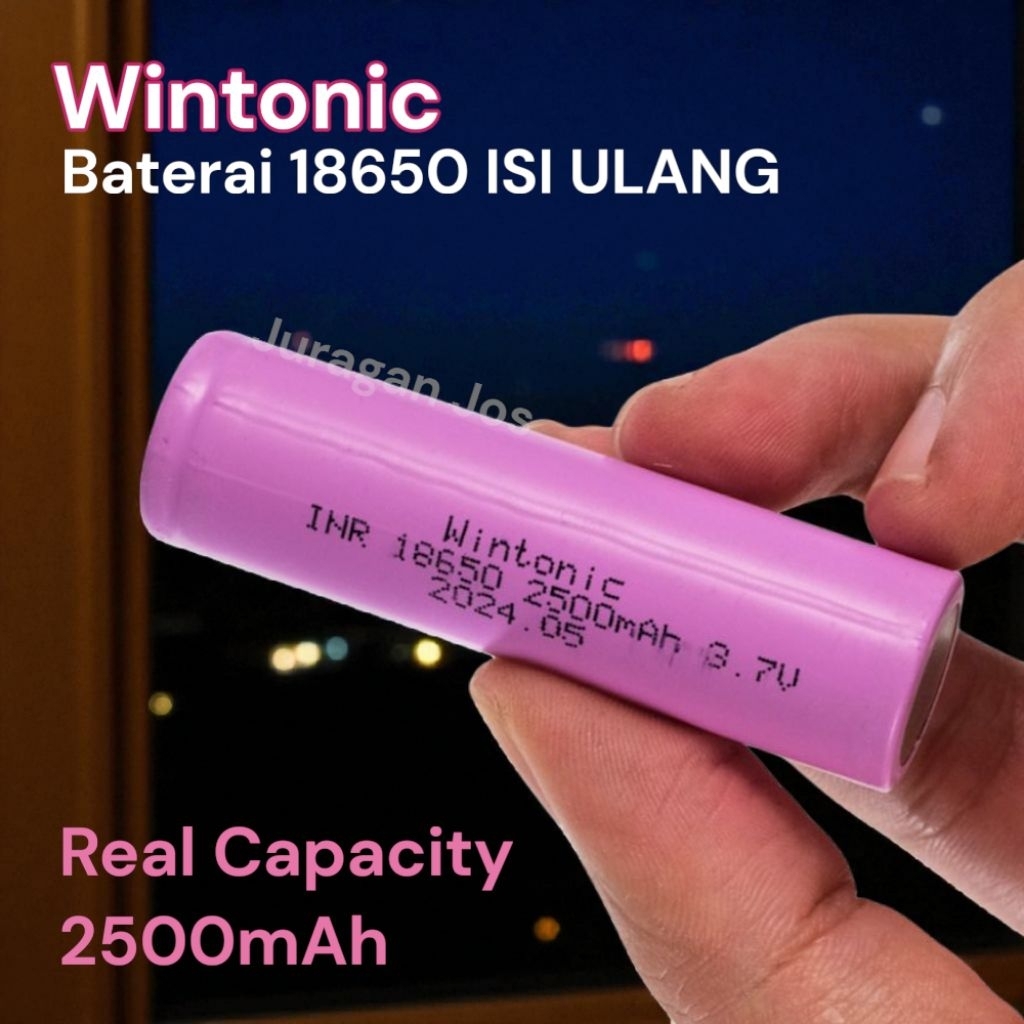 Jual WINTONIC Baterai Cas 18650 INR 3.7V 2500mAh Rechargeable Batu Kipas Mini Batrai Powerbank ...