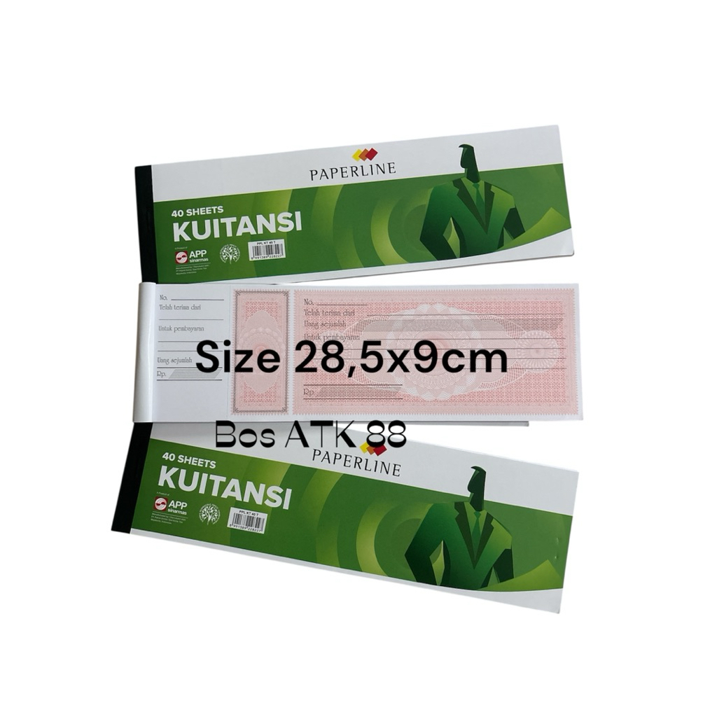 Jual BUKU KWITANSI BESAR PAPERLINE ISI 40 LBR SIZE 28,5x9cm / NOTA ...