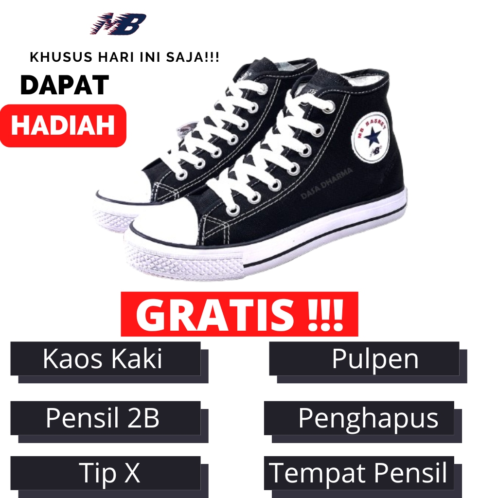 Jual Sepatu MB New Basket Sekolah SD SMP SMA Anak Laki Laki Tali Tinggi ...