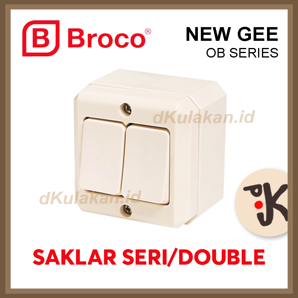 Jual BROCO Saklar Seri 2 Gang Outbow 16220 Cream Switch Double Tempel ...