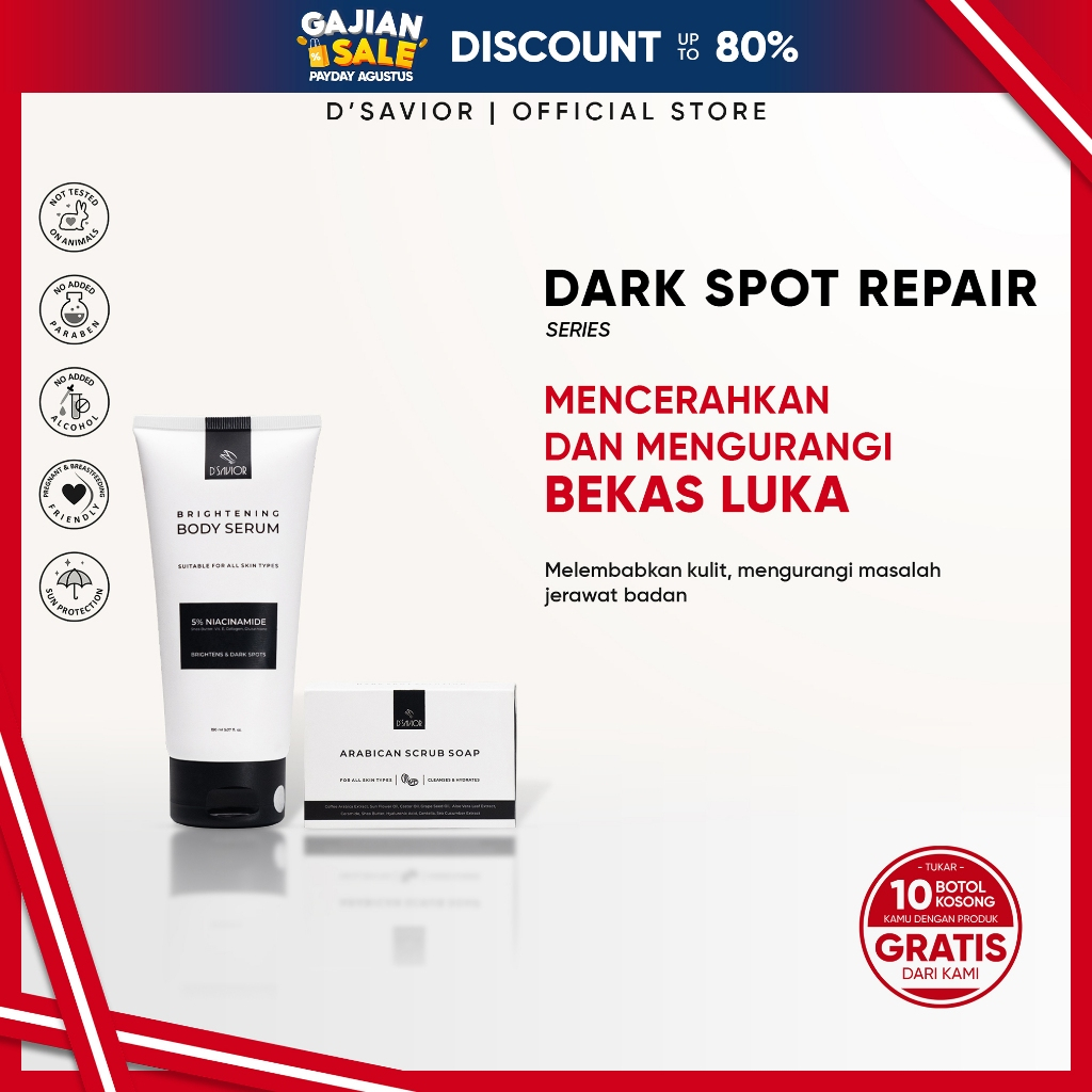 Jual D'SAVIOR Dark Spot Repair | Body Serum 150ml Arabican Soap ...