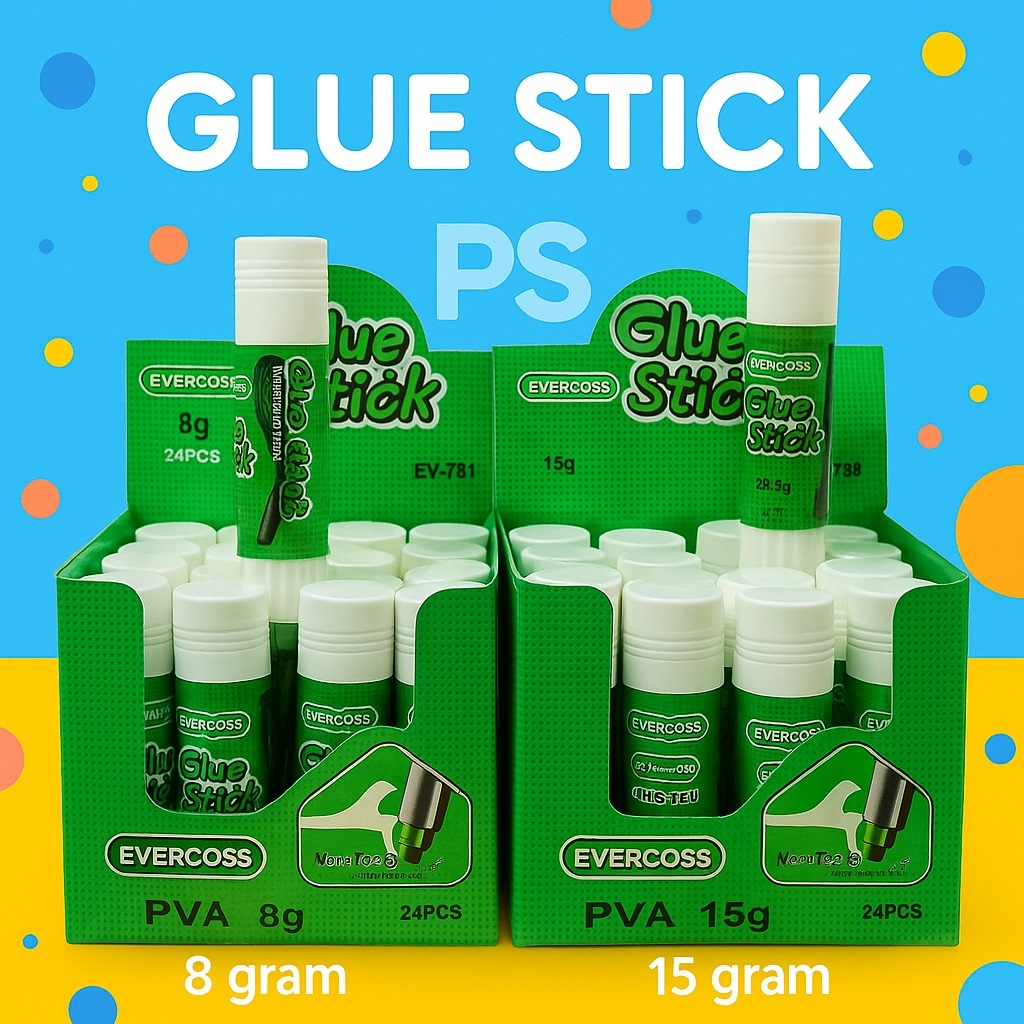 Jual Lem Stick EVERCOSS 8gr & 15gr – Lem Kertas Praktis untuk Sekolah ...