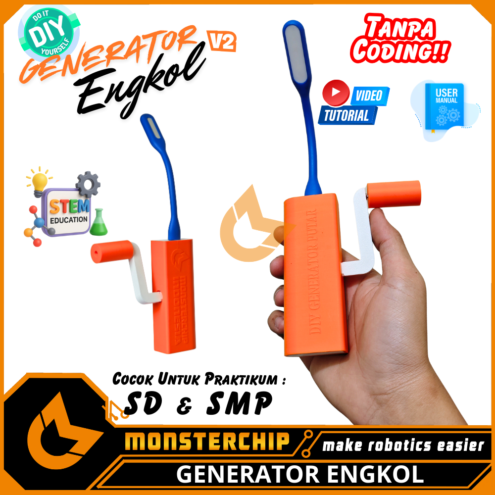 Jual Kit DIY Generator Engkol V2 | STEM Edukasi SD & SMP | Tanpa Coding ...