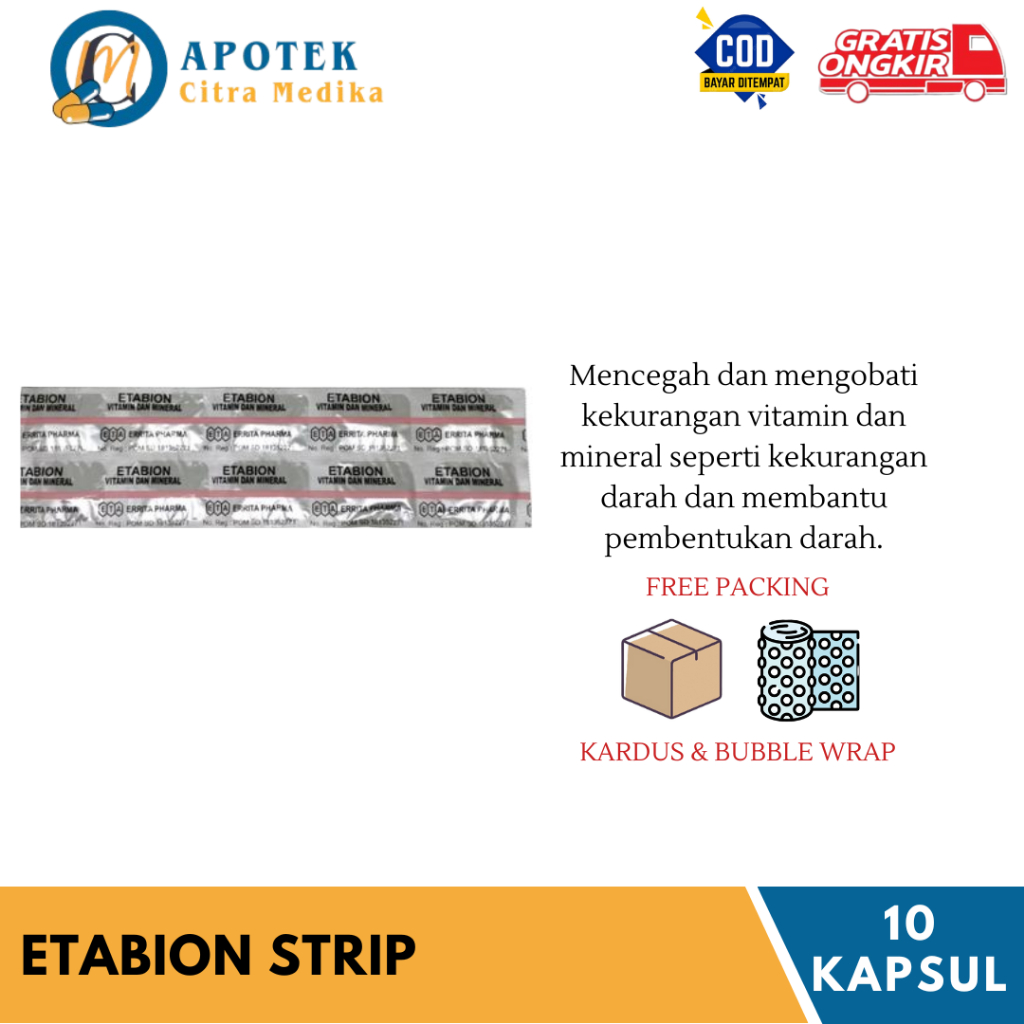 Jual Etabion 𝟏 𝐒𝐓𝐑𝐈𝐏 𝐈𝐒𝐈 𝟏𝟎 𝐊𝐀𝐏𝐒𝐔𝐋 - Obat Penambah Darah Aman untuk ...