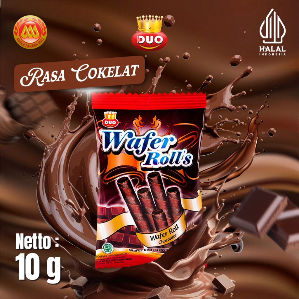 Jual DUO Wafer Roll (1 Renceng x 10pcs) - Netto 10gr Snack Cemilan Anak ...