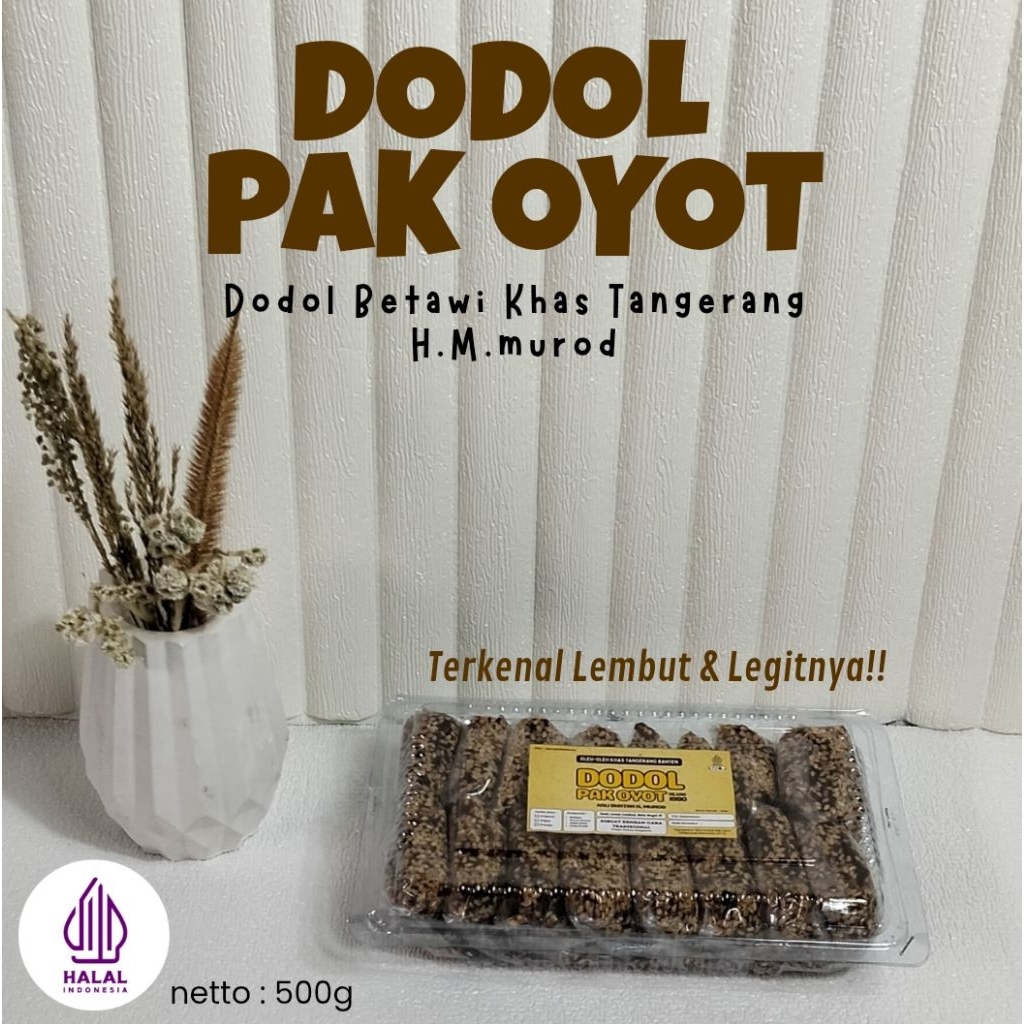Jual Dodol Pak Oyot Dodol Betawi Wijen 500g Kemasan Praktis | Shopee ...