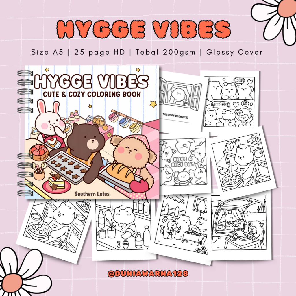 Jual Coloring Book Aesthetic Cute For Kids Adults Healing Hobby Hygge ...