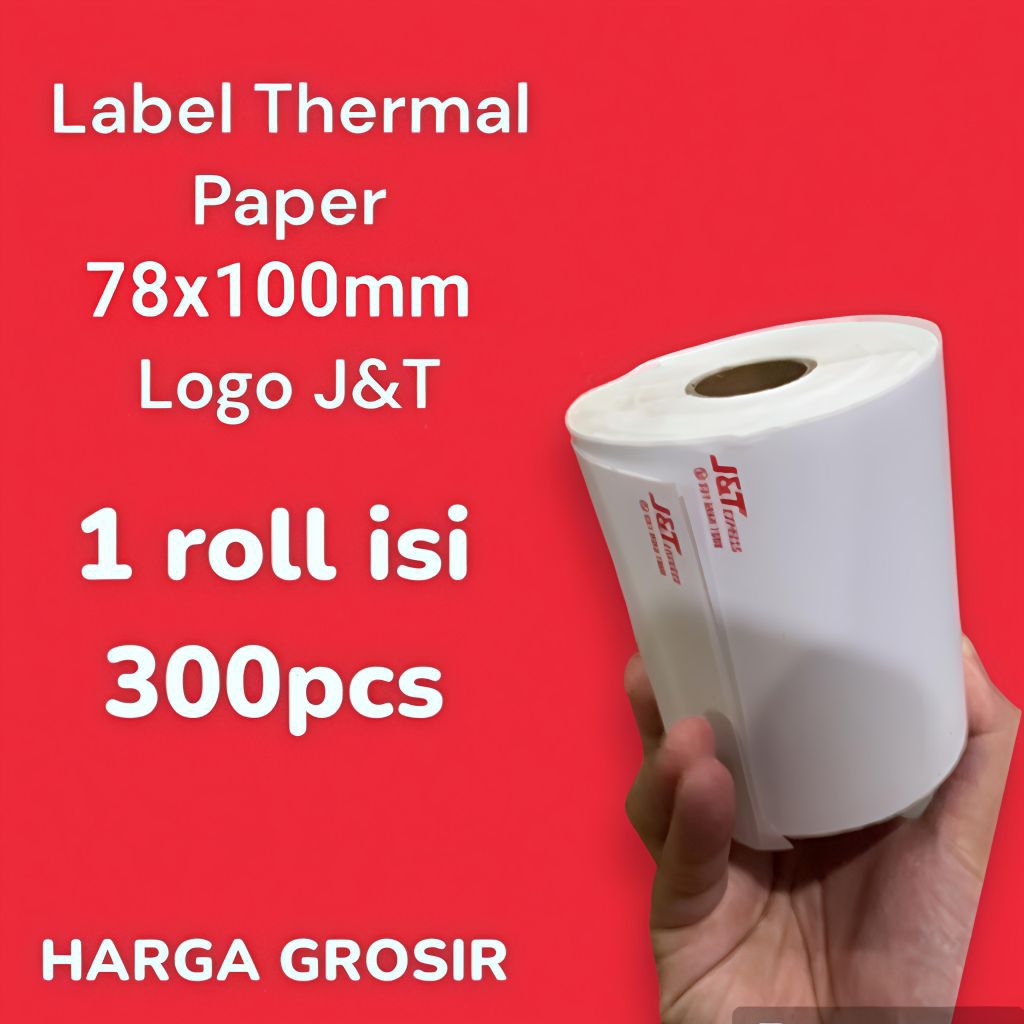 Jual Kertas Thermal J&T Label 2 Rangkap 300 lembar 78x100mm JNT ...