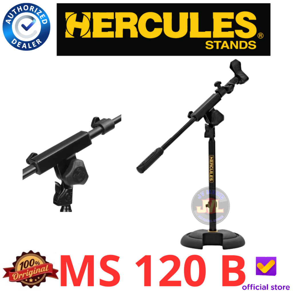Jual Hercules MS120B MS120BPRO Base Mini Boom Stand With Mic Clip MS ...