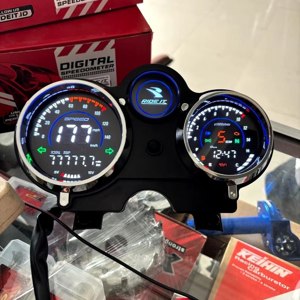 Jual SPEDOMETER DIGITAL NINJA R ,SS,VICTOR Set soket Full digital Set ...