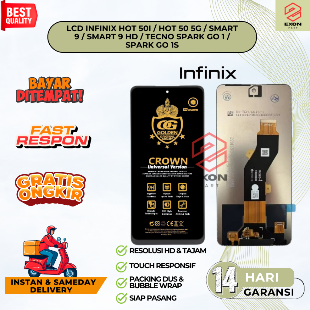 Jual LCD INFINIX HOT 50I/HOT 50 5G/SMART 9/TECNO SPARK GO 1/SPARK 30 ...