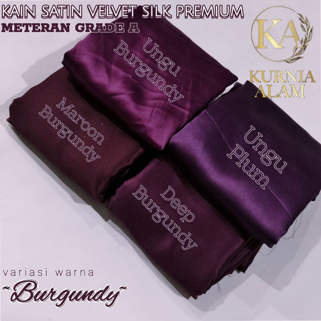 Jual Satin Velvet Silk Premium Meteran Warna BURGUNDY Bahan Dress ...